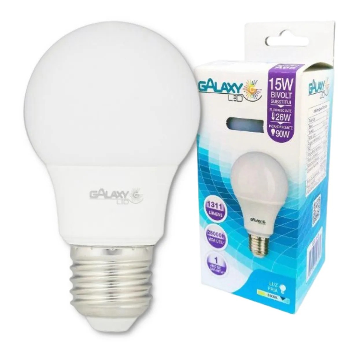 LAMPADA LED 15W 6500K E-27 BIVOLT - GALAXY - Rede Construir